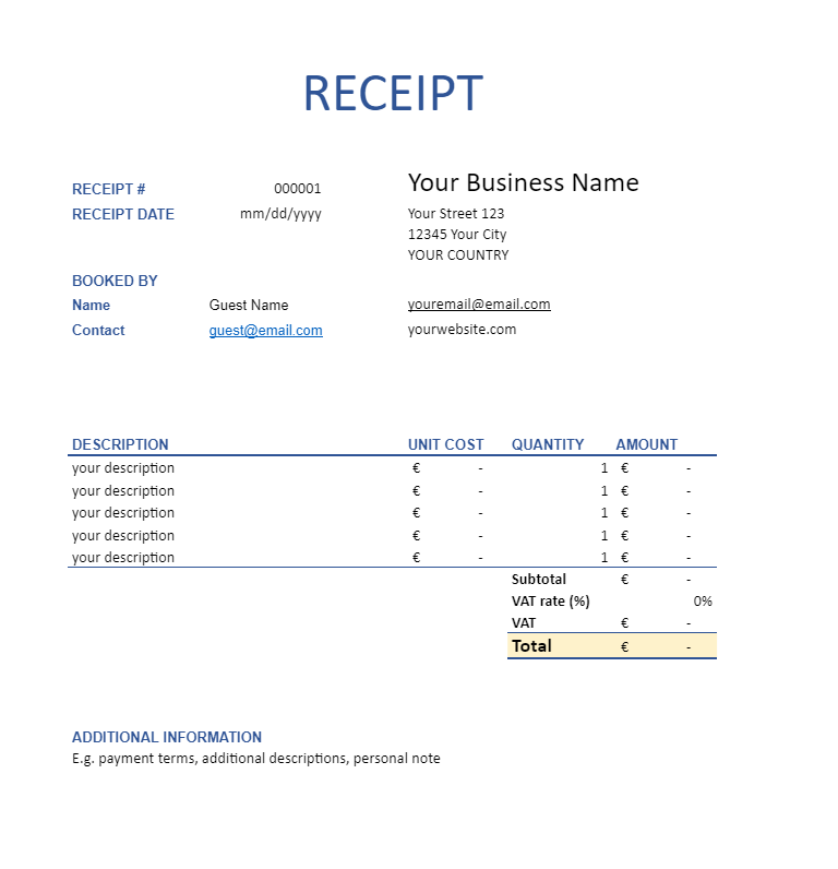 Hotel Receipt Template Hotel Ot On Receipt